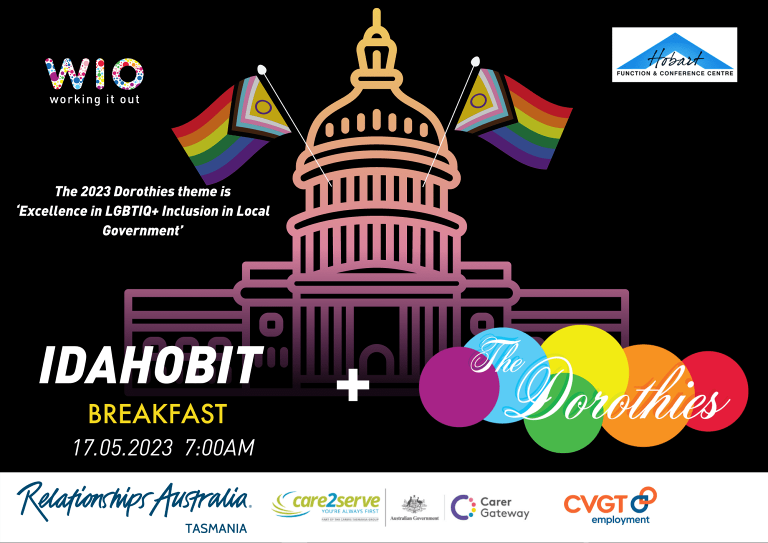 IDAHOBIT Day Breakfast + The Dorothies Awards - Hobart - CVGT Employment